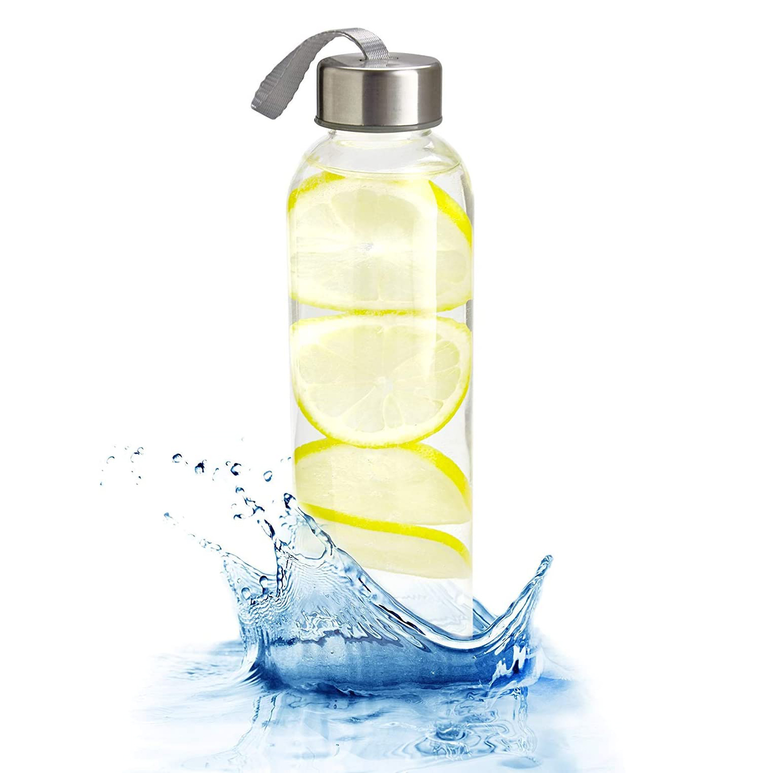 Transparent glass water bottles with lid | Water Bottle Manufacturers